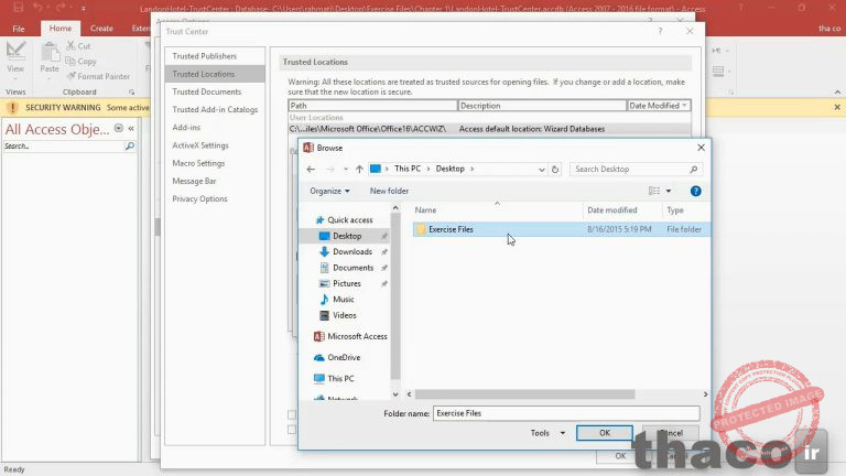 آشنایی با Trust Center و امن کردن اسناد اکسس با رفع خطای Security Alert ...