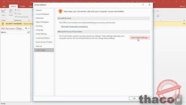 آشنایی با Trust Center و امن کردن اسناد اکسس با رفع خطای Security Alert ...