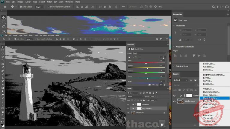بررسی adjustment layer با نام posterize و بررسی تکنیک های قدرتمند کنترل ...