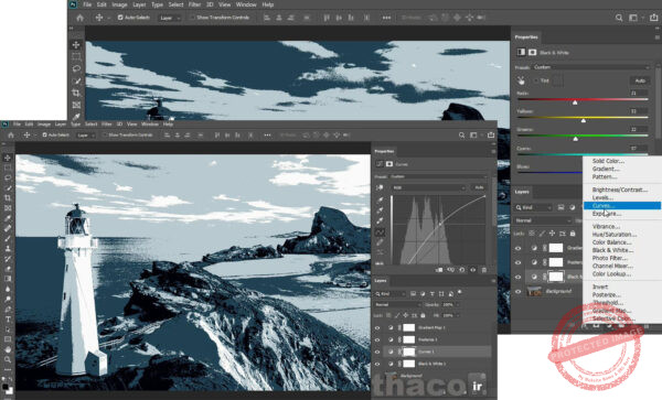 بررسی adjustment layer با نام posterize و بررسی تکنیک های قدرتمند کنترل ...